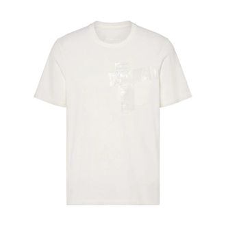 Maison Margiela Taped Cotton Jersey T-Shirt - - Tops - Herren - Wei&szlig; - L