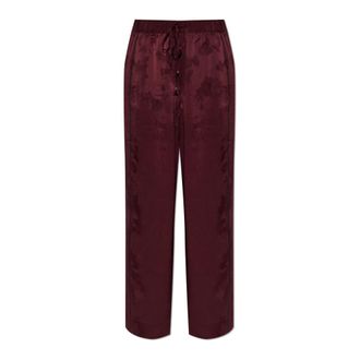 Ganni Hosen mit Blumenmuster - - Trousers - Damen - Rot - 2XS