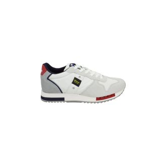 Blauer Sneakers aus Wildleder und Stoff - - Shoes - Herren - Wei&szlig; - 41 EU