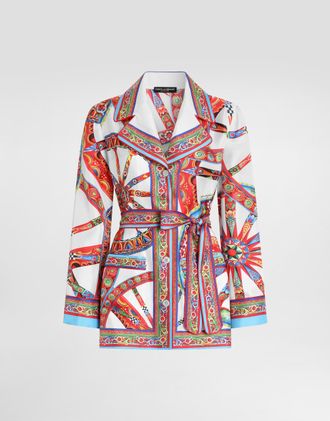 Dolce & Gabbana Hemd Vanity Aus Seidentwill Mit Carretto-print - Frau Blusen Und Tops Mehrfarbig 44