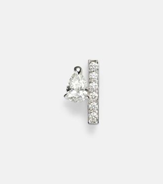 Repossi Boucle doreille unique Serti Sur Vide en or blanc 18 ct et diamants