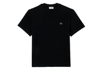 Lacoste Kurzarmshirt T-Shirt mit aufgesticktem Krokodil-Logo auf der Vorderseite