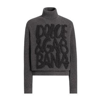 Dolce & Gabbana Gerippter Rollkragenpullover Eisen Grau - - Knitwear - Herren - Grau - XL