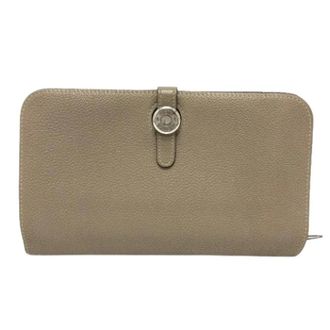 Herm&egrave;s Portefeuille long Dogon Pre-owned (bi-pli) - Femme - Pre-owned - Beige - Taille: ONE Size