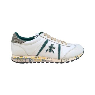 Premiata Wei&szlig;e Ledersneaker mit gr&uuml;nen Akzenten - - Shoes - Herren - Mehrfarbig - 45 EU