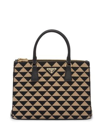 Prada sac &agrave; main Galleria m&eacute;dium en jacquard - Noir