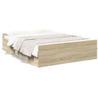 vidaXL Bettgestell mit Schubladen Sonoma-Eiche 120x200cm Holzwerkstoff Vidaxl