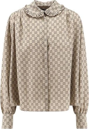 Gucci Damen, Blusen & Hemden, Beige, MGr&ouml;&szlig;e