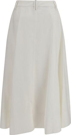Brunello Cucinelli Womens White Viscose Long Skirt