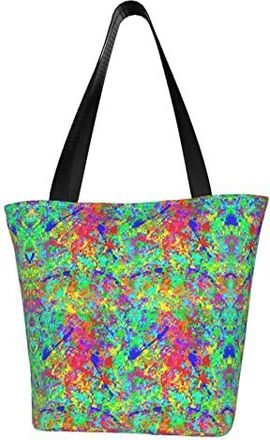 AOOEDM Sac fourre-tout peinture &eacute;claboussures Grunge sacs &agrave; provisions petit sac de march&eacute; r&eacute;utilisable sacs fourre-tout de plage fourre-tout de voyage