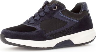 Gabor Damen Low-Top Sneaker, Frauen Sneaker,Wellness,schick,verspielt,Leder-Ware,chic,Trend-bewusst,praktisch,Arbeit,schwarz/Ocean,38.5 EU / 5.5 UK