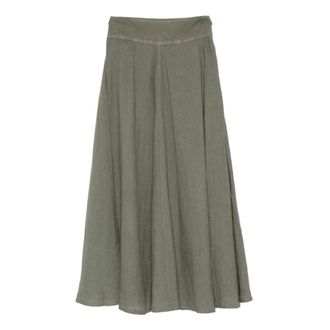 120% Lino Femme, Jupes, Vert, Taille: 36 FR Long Linen Skirt