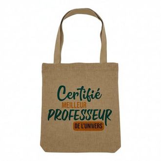 Fabulous Sac Shopping Tote Bag Aspect Lin - Certifi&eacute; meilleur Prof de lunivers Lycee College Universite Professeur Enseignant - Sac de Courses Toile Epaisse 36