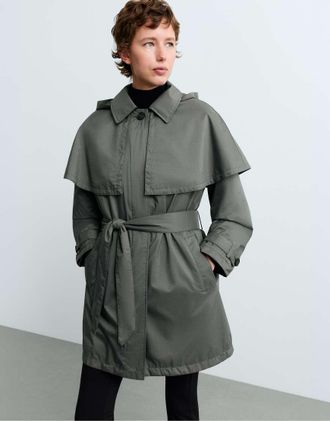 Oysho wattierte, wasserdichte 10k Fellex-Jacke mit Aerogel-Print und Reveal-Effekt in Grau