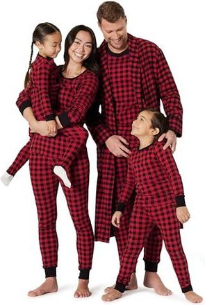Amazon Essentials Ensembles de Pyjamas de Noël Assortis pour la Famille Femme, Carreau Buffalo Classique, S