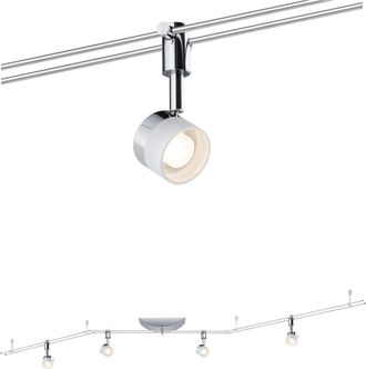 Paulmann 950.77 Rail System Stage 4x5W 230/12V Niedervolt Wei&szlig;/Chrom 30VA Metall/Glas 95077 Stangensystem Deckenleuchte Deckenlampe