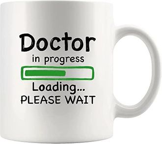 Generic Tasse &agrave; caf&eacute; en c&eacute;ramique avec inscription &laquo; Doctor in Progress Loading &raquo; - Cadeau de remise de dipl&ocirc;me pour &eacute;tudiant en doctorat (blanc, 325 ml)