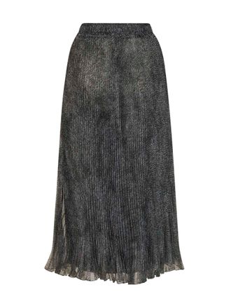 Ermanno Scervino Womens Midi Pleated Organza Skirt Blue Polyester