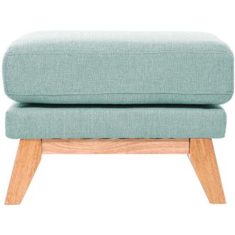 Miliboo Miliboo - Pouf repose-pieds d&eacute;houssable scandinave en tissu vert lagon et bois clair oslo