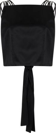 Alberta Ferretti Femme, Tops, Noir, Taille: 36 FR Crop Top &agrave; fines bretelles