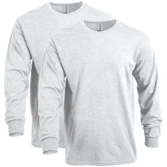 Gildan Unisex-Erwachsene Langärmeliges Schwerer Baumwolle, Stil G5400, 2er-Pack T-Shirt, Grau (Ash Grey), L