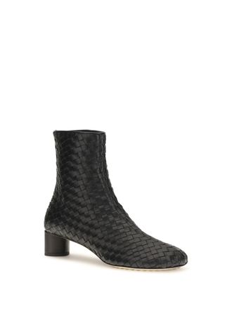 Bottega Veneta Cherry Intrecciato Ankle Boot - Black