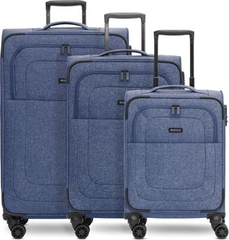 Redolz Koffer-Set 3-teilig f&uuml;r Damen & Herren | leichte & stabile Reise-Trolleys, hochwertiges Softcase, 4 Doppelrollen & TSA-Schloss |erweiterbar mit Dehnfa