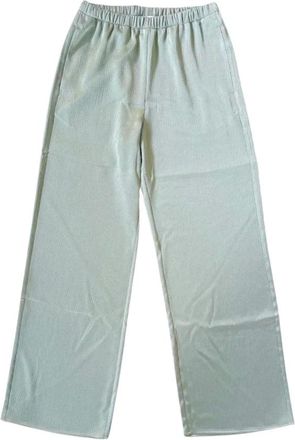 Calvin Klein Femme, Pantalons, Vert, Taille: 38 FR Pantalon Textur&eacute; en Satin Martel&eacute;