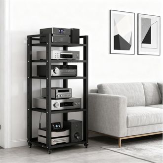 Generic Audio Rack HiFi Regal 5-lagiges Eckregal F&uuml;r AV-Medien, Audio-Video-Medienst&auml;nder/Entertainment-Center, Verst&auml;rker/Lautsprecher/Plattenspieler/CD-Rack