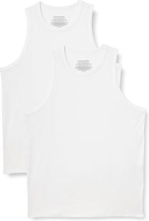 Amazon Essentials Maillot de Corps Sans Manches en Modal Ultra Doux Homme, Lot de 2, Blanc, XXL