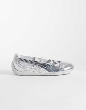 Puma Speedcat - Ballerines plates - Argent m&eacute;tallis&eacute;-Argent&eacute;