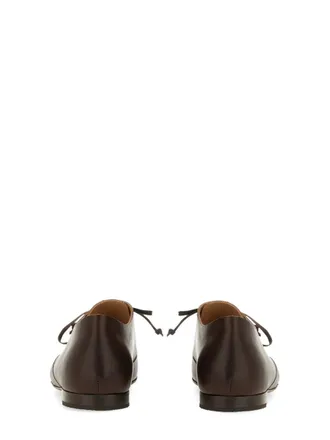 Uma Wang Leather Derby Lace-Up Flat - Brown
