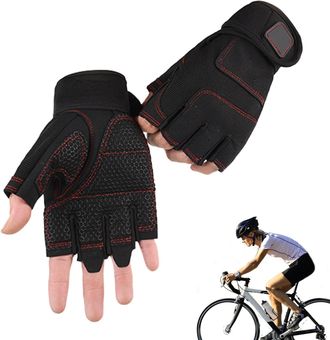Generic Fingerlose Handschuhe, fingerlose Handschuhe, Herren, verstellbare harte Kn&ouml;chelhandschuhe f&uuml;r das Handgelenk, rutschfeste verst&auml;rkte Handfl&auml;che f&uuml;r J