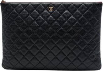 Chanel Pre-owned Quilted Caviar Leather Clutch - - Pre-owned - Damen - Schwarzk - ONE SIZE