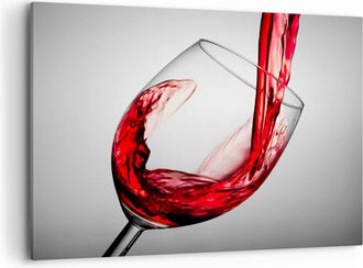 Arttor Bilder auf Leinwand 100x70cm Leinwandbild mit Rahmen Trinken glas wein Groß Wanddeko Bild Schlafzimmer Küche Deko Wandbilder Dekoration Wohnzimmer Wal