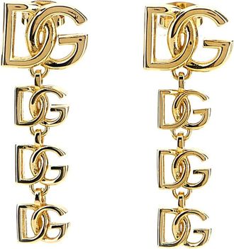 Dolce & Gabbana Femme, Accessoires, Jaune, Taille: ONE Size Logo Earrings