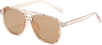 Generic Designer 2025 - Lunettes de soleil carrées rétro doubles ponts pour femmes, lunettes de soleil tendance bleu orange dégradé UV400 pour homme