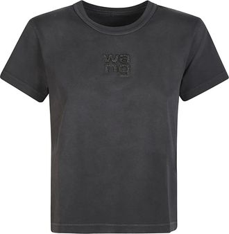 Alexander Wang Femme, Tops, Noir, Taille: 38 FR Hotfix Logo Roundneck T-Shirt
