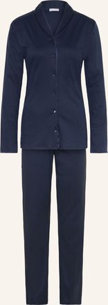 Hanro Schlafanzug Cotton Silk blau