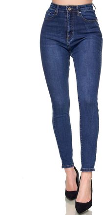 Elara Super High Waist Damen Hose Chunkyrayan EL12D1 Dunkelblau 54 (7XL)