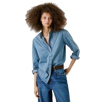 Pepe Jeans London Regular Denim Blouse Chemise, Bleu (Denim-3v3), M Femme