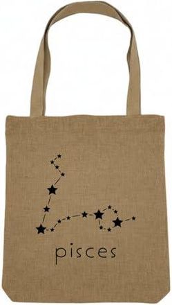 Fabulous Sac Shopping Tote Bag Aspect Lin - Pisces Sign Astrology Star Divination Constellation Minimalist - Sac de Courses Toile Epaisse 360g Beige Naturel Ca