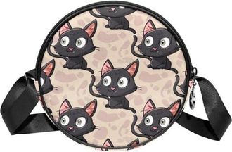 Generic Sac &agrave; bandouli&egrave;re rond rond pour femme, petit sac &agrave; bandouli&egrave;re avec fermeture &eacute;clair, bretelles r&eacute;glables, sac &agrave; main rond d&eacute;contract&eacute; pour femmes et