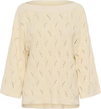 Soaked In Luxury Femme, Pulls, Beige, Taille: 40 FR Tricot &agrave; col rond