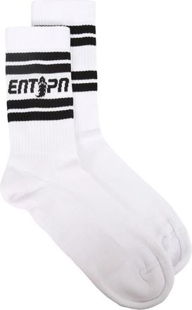 Enterprise Japan Gerippte Logo-Socken in Wei&szlig;/Schwarz - - Underwear - Herren - Wei&szlig; - ONE SIZE