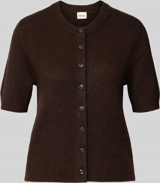 Stefanel Slim Fit Cardigan aus reinen Leinen in Strick-Optik