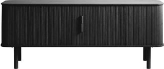 DRAWER Drawer - Meuble tv aux portes coulissantes en bois strié L160cm - Noir - callan