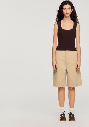 Sandro Top en maille &agrave; d&eacute;tails crochet