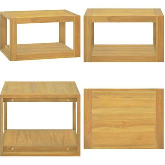 vidaXL Wand-Badschrank 60x45x35 cm Massivholz Teak - Teekholzkasten - Badezimmerm&ouml;bel - Wandh&auml;ngeschr&auml;nk - Aufbewahrungsraum - Badezimmerorganisation - Home