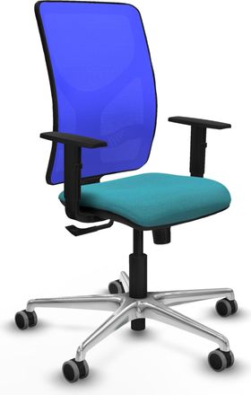 Piqueras y Crespo Gepolsterter B&uuml;rostuhl mit 1D-Armlehnen, h&ouml;henverstellbare Lendenwirbelst&uuml;tze, ausgestattet mit 3 Positionen und Schneideschaum, Blau/T&uuml;rkis